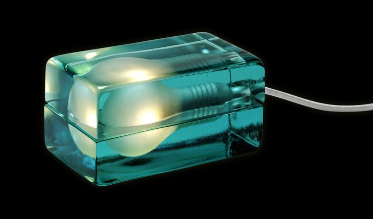 Block-valaisin turkoosina - Omakotivalkoinen